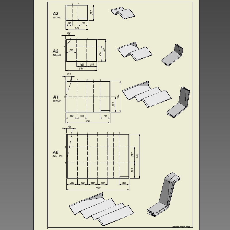Border to fold drawings DIN-A